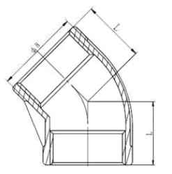 Stainless steel screwed 45 elbows | pipe fittings | stainless steel ...