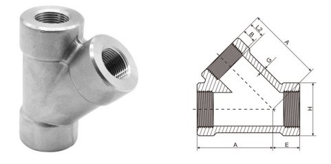 Threaded Lateral | ASME B16.11 Threaded 45° Lateral Tee |Pipe Fittings