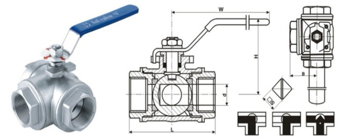 Stainless Steel 3way Threaded Ball Valve |ss 3way Threaded Ball Valve ...