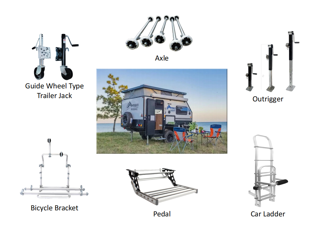 Aluminium alloy double layer folding ladders for camper car