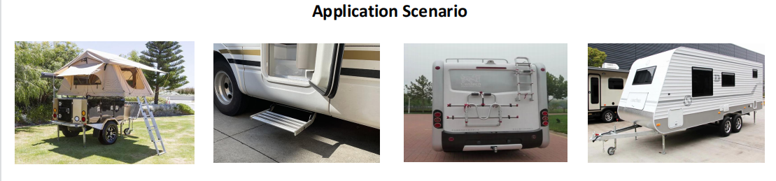 Aluminium alloy double layer folding ladders for camper car